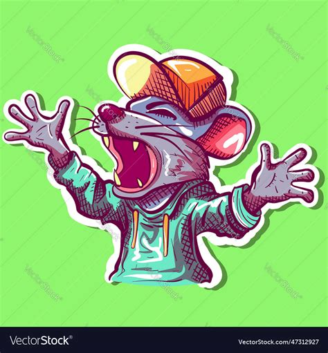 Digital Art Of An Angry Rat Screaming Royalty Free Vector