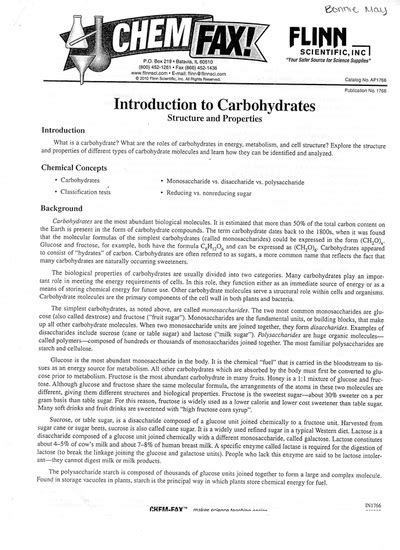 Carbohydrates Lab Bonnie Mays Digital Portfolio