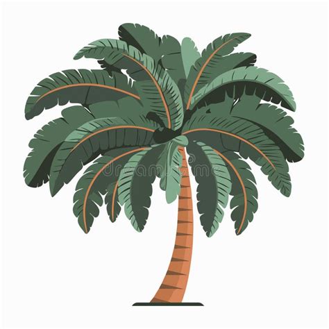 A Flat Style Tropical Tree On A Plain White Background Stock Vector Illustration Of Produce