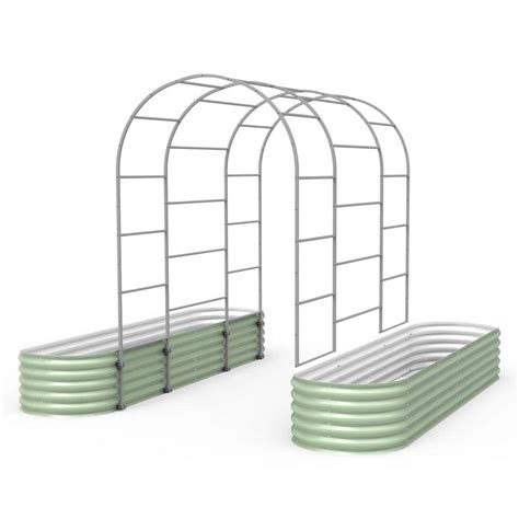 Vego Garden Garden Modular Arched Trellis System Triple Section Ft Long Trellis For Ft
