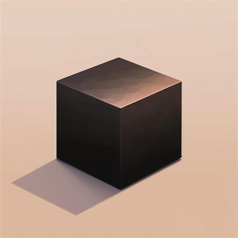 Premium Photo A Close Up Of A Black Cube With A Shadow On A Beige