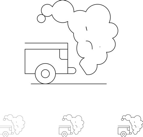 Dump Environment Garbage Pollution Bold And Thin Black Line Icon Set