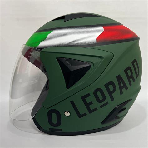 Jual Helm Jp13 Leopard Hitam Hijau Army Doff Kaca Pelangi Silver Iridium Clear Helem Sni