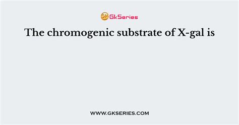 The Chromogenic Substrate Of X Gal Is