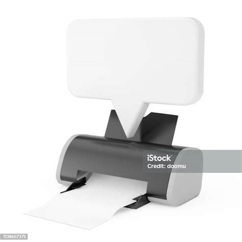 빈 흰색 연설 거품 이랑 디지털 잉크젯 프린터입니다 3d 렌더링 0명에 대한 스톡 사진 및 기타 이미지 0명 개념 기포 Istock