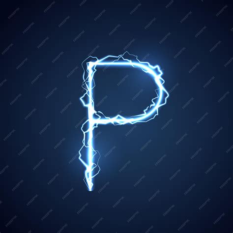 Premium Vector Blue Lightning Style Letter Or Alphabet P Lightning