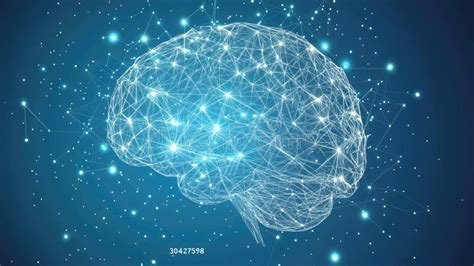 Digital Brain with Neural Network on Blue Background Artificial ...
