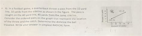 Solved 6 In A Football Game A Quarterback Throws A Pass