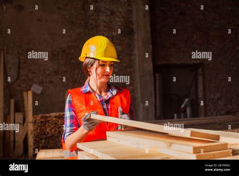 Woman Worker Sorting Wood At Production Factory Gender Equality Concept Stock Photo Alamy