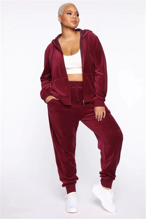 Women 2pcs Velvet Zipper Tracksuit Velour Lounge Wear Crop Top Hoodie