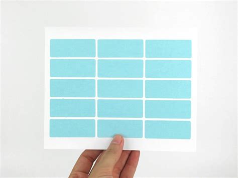 20x50mm Light Blue Sticky Lables Long Blank Rectangular Etsy