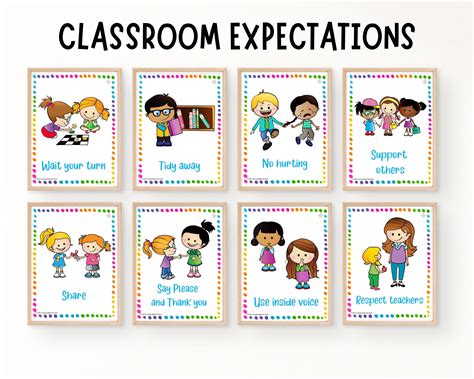 Classroom Rules Posters Class Expectations Bulletin Board Etsy In