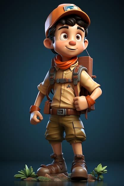 Premium Ai Image Cartoon Scout 3d Character