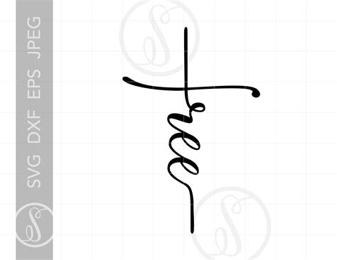 Free Cross Script Svg Cut Files Clipart Downloads Free Svg Etsy Singapore