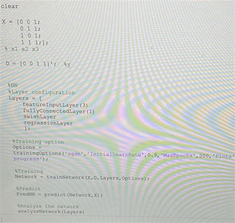 Solved How To Construct A NN In MATLAB Using The Deep Learning Pacakge By Course Hero