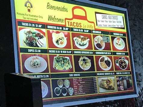 Menu At Taco La Villa Restaurant Bakersfield 810 Chester Ave