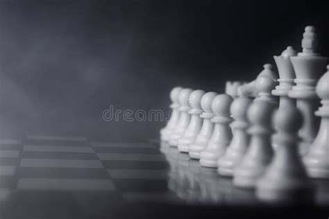 White Chess Pieces On Chess Board Stock Photo Image Of Intelligence Challenge
