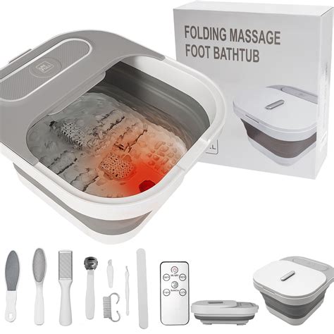 Unifull Collapsible Foot Spa Bath With Heat And Massage Rollers Bubble