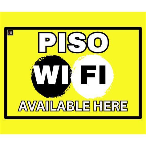 Laminated Piso Wifi Signages A Size Makapal Mic Matibay Glossy Shopee Philippines