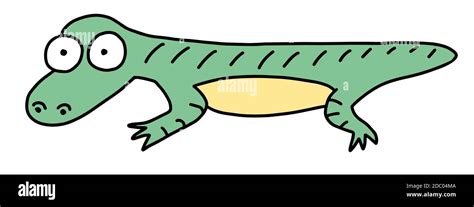 Cartoon Character Lizard Cartoon Funny Doodle Reptile Hand Drawn