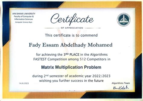 Algorithm Strassenalgorithm Efficiency Matrixmultiplication Achievement Fady Essam