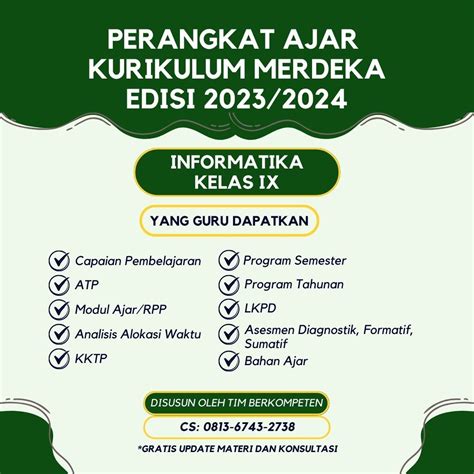 Modul Ajar Informatika Kelas 9 Kurikulum Merdeka Semester 1 Dan 2 Edisi