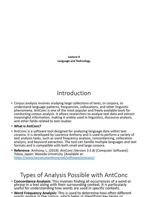 Corpus Analysis Using Antconc Pdf Word Linguistics