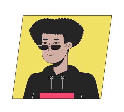 Premium Vector Fashionable Hispanic Man In Sunglasses Flat Color