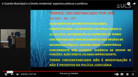 Professor Da ACADEPOL GM Profere Palestra Na UCS Para Guardas