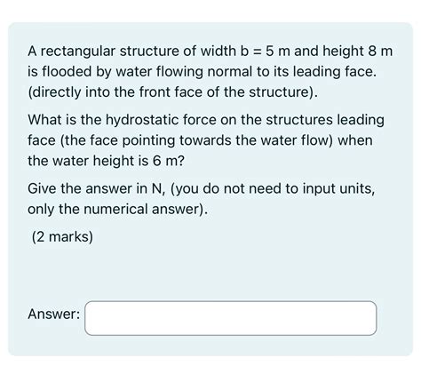 Solved A Rectangular Structure Of Width B M And Height M Chegg