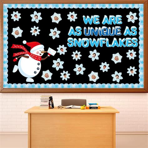 Winter Bulletin Board Decorations Snowflake Snowman Cutouts