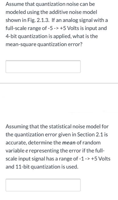 solved assume that quantization noise can be modeled using