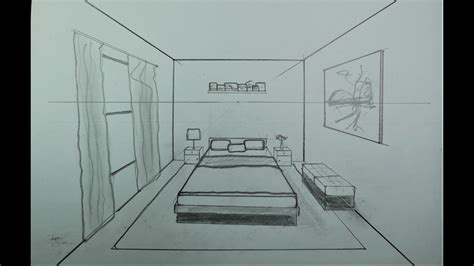 One Point Perspective Simple Bedroom Floor Plans Draw Architecture
