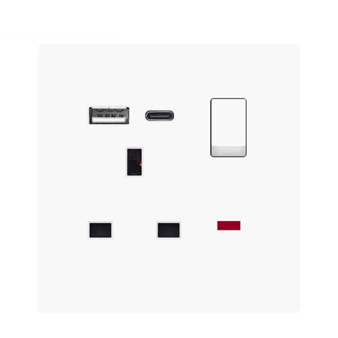 Viswe Wall Socket Usb C Wall Socket 3 Pin Socket 13amp Wall Socket 250v8886mm Ultrathin