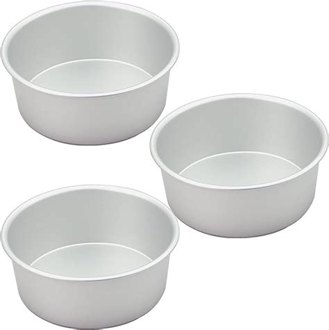 Juego De 3 Moldes Redondos De Aluminio Para Tartas De 6 Pulgadas