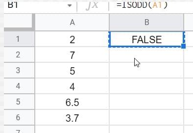 How To Use The ISODD Function In Google Sheets