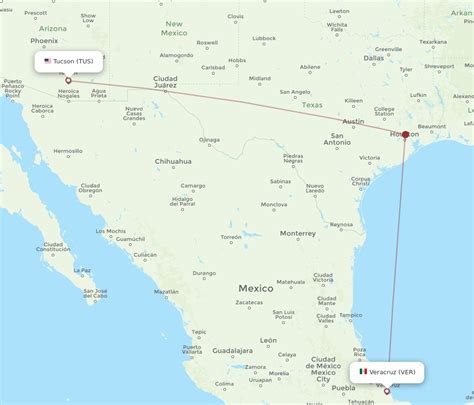 All Flight Routes From Tucson To Veracruz Tus To Ver Flight Routes