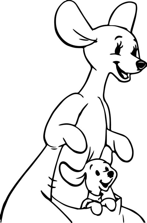 Winnie The Pooh Kangaroo Coloring Page Cartoon