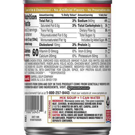 Food Labels Campbell S Chicken Noodle Soup Warning May Cause Hot Sex
