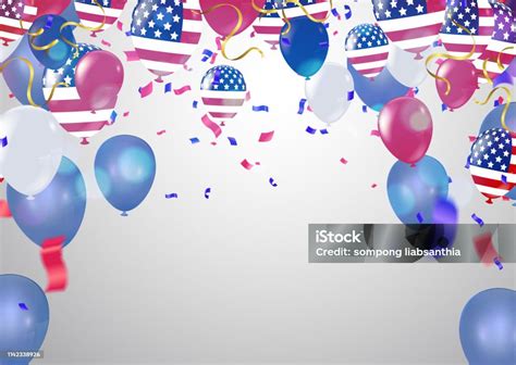 추상 다채로운 색종이 축 하 카니발 리본 골드 호 일 색종이와 풍선 고급 인사말 리치 카드 생일 축 하 벡터 공휴일에 대한 스톡