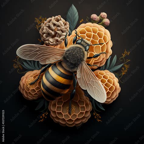Bee Honeycomb Drawing