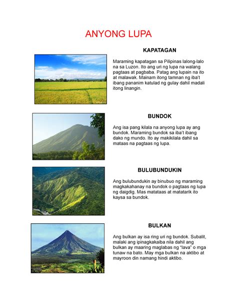 Mga Anyong Lupa Sa Pilipinasano Ang Mga Halimbawa Mga Anyong Lupa Sa Pilipinasanyong Lupa