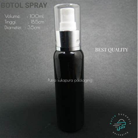 Jual Botol Spray 100 Ml Hitam Solid Tutup Almunium Silver Kab Bogor Putra Sukapura
