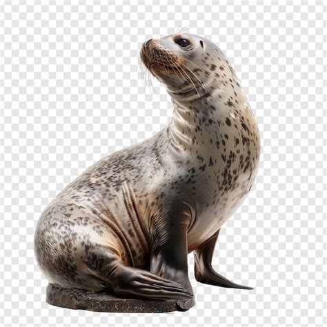 Premium Psd Seal Side View Full Body Isolate On Transparency Background Psd