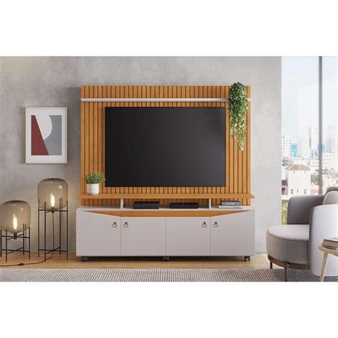 Estante Para Home Theater E Tv Até 65 Polegadas Conceito 4 Pt Cinamomo E Off White Shopee Brasil
