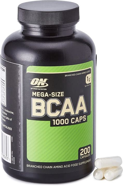 Optimum Nutrition, BCAA 1000 Caps, Mega-Size, 1 g, 200 Capsules : Buy ...