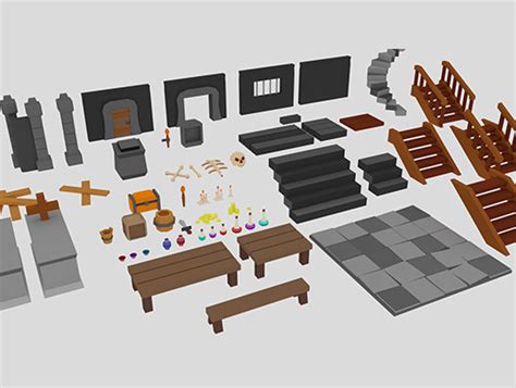 Lowpoly Dungeon Assets 3d Dungeons Unity Asset Store
