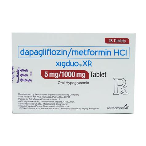 Xigduo Xr Dapagliflozin Metformin Hydrochloride 5mg 1000mg Tablet