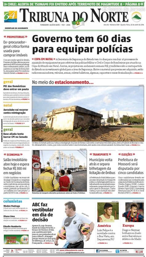 Capa Tribuna Do Norte De 2014 04 02