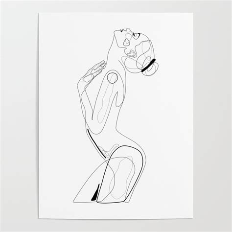 Naked Profile Lines Poster By Explicit Design Line Art Drawings African Art Paintings